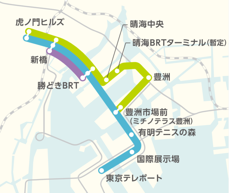 【東京BRT路線図と停留所位置 開業時期とか】ダメな理由と提案 - しろくま無添加 くらしの便利帳